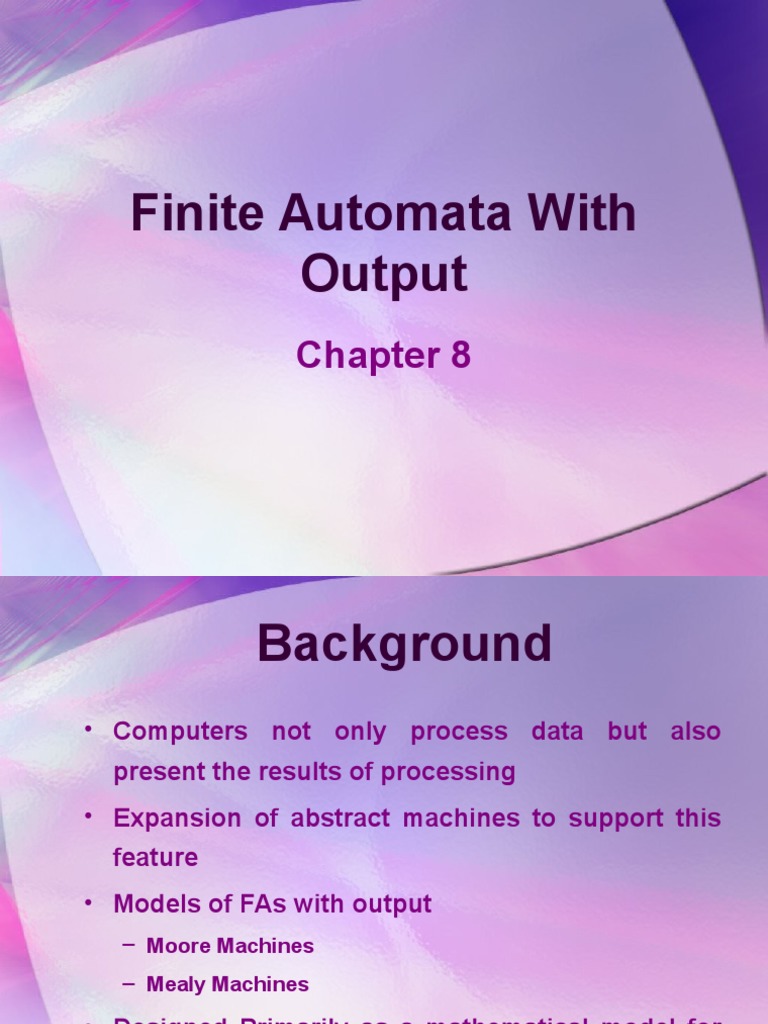 Chapter 08 Finite Automata With Output | PDF | String (Computer Science) | Models Of Computation