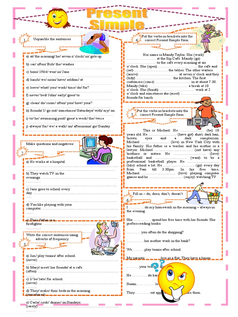 1510 Present Simple Exercises | PDF | Foreign Language Studies | Home ...