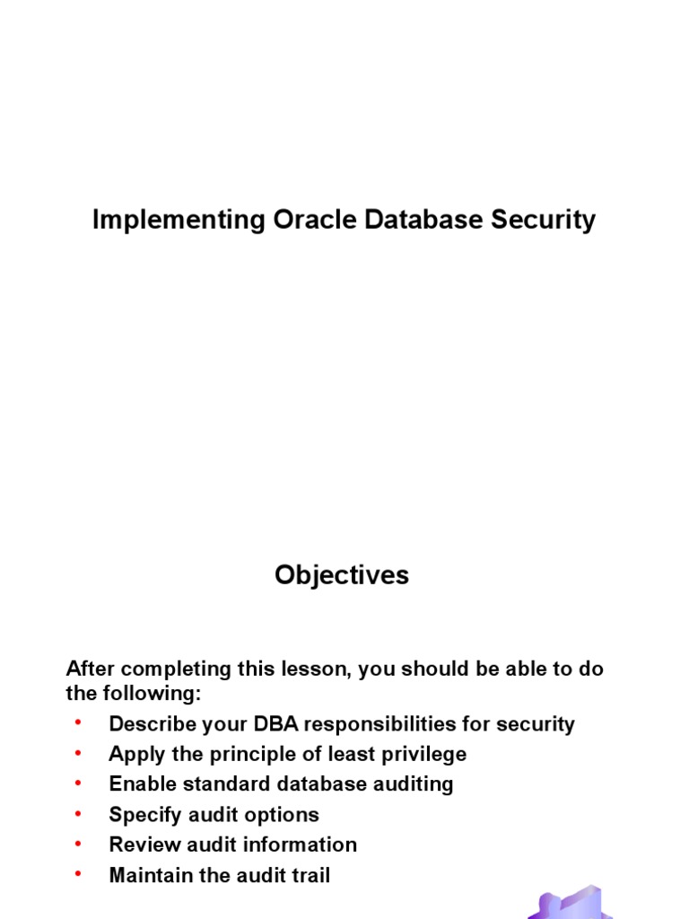 Implementing Oracle Database Security Pdf Databases Data Management 3499