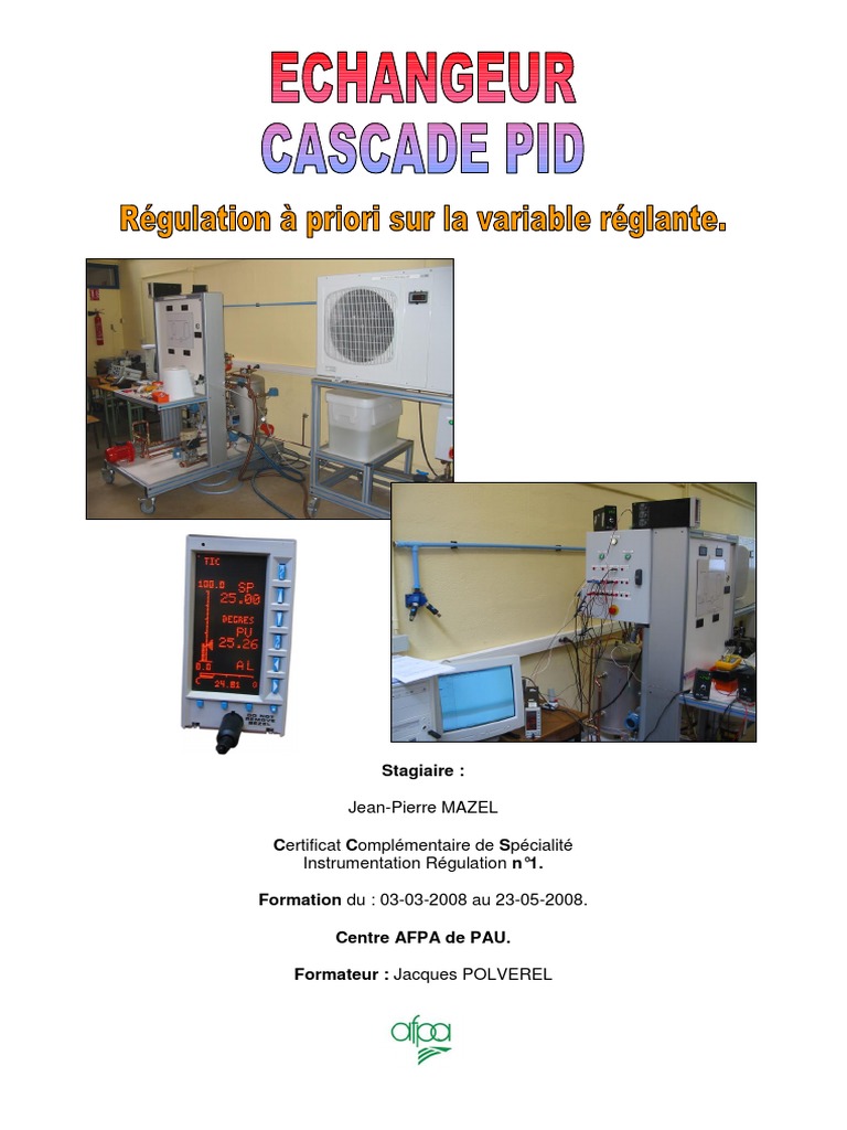 Echangeur Cascade PID Regulation A Priori Sur La Variable Reglante ...