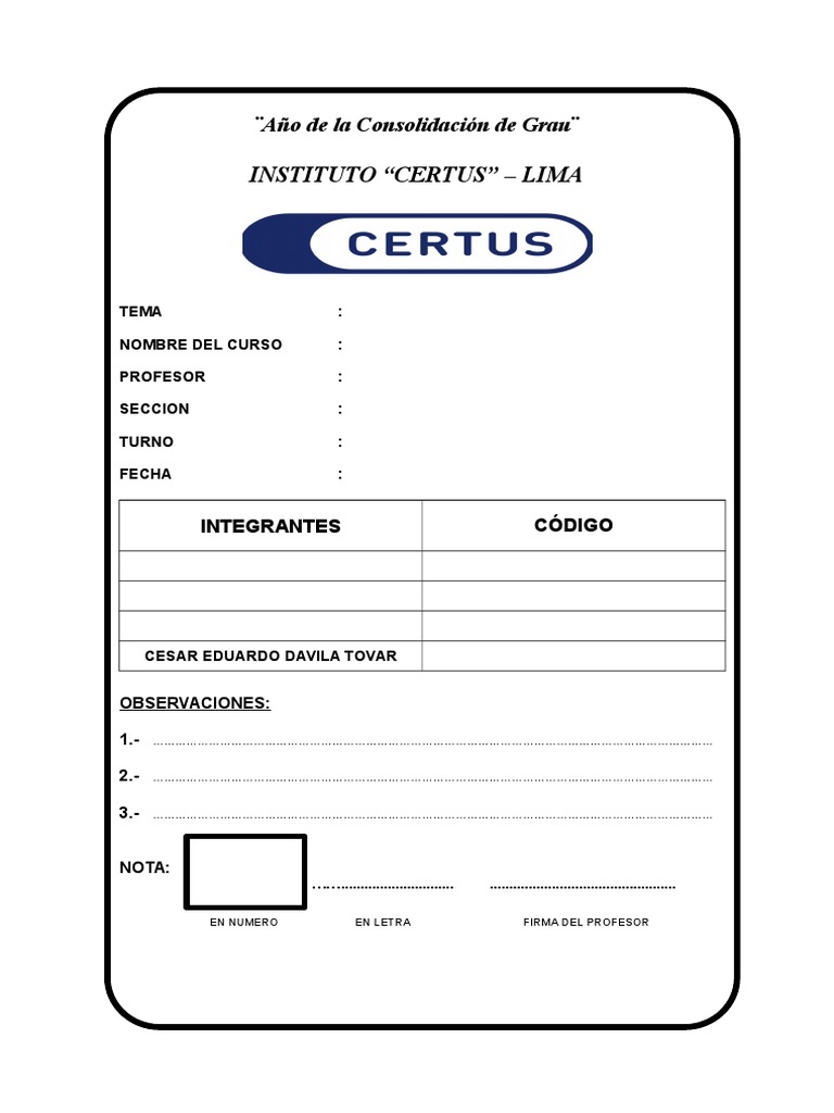 Caratula Certus | PDF