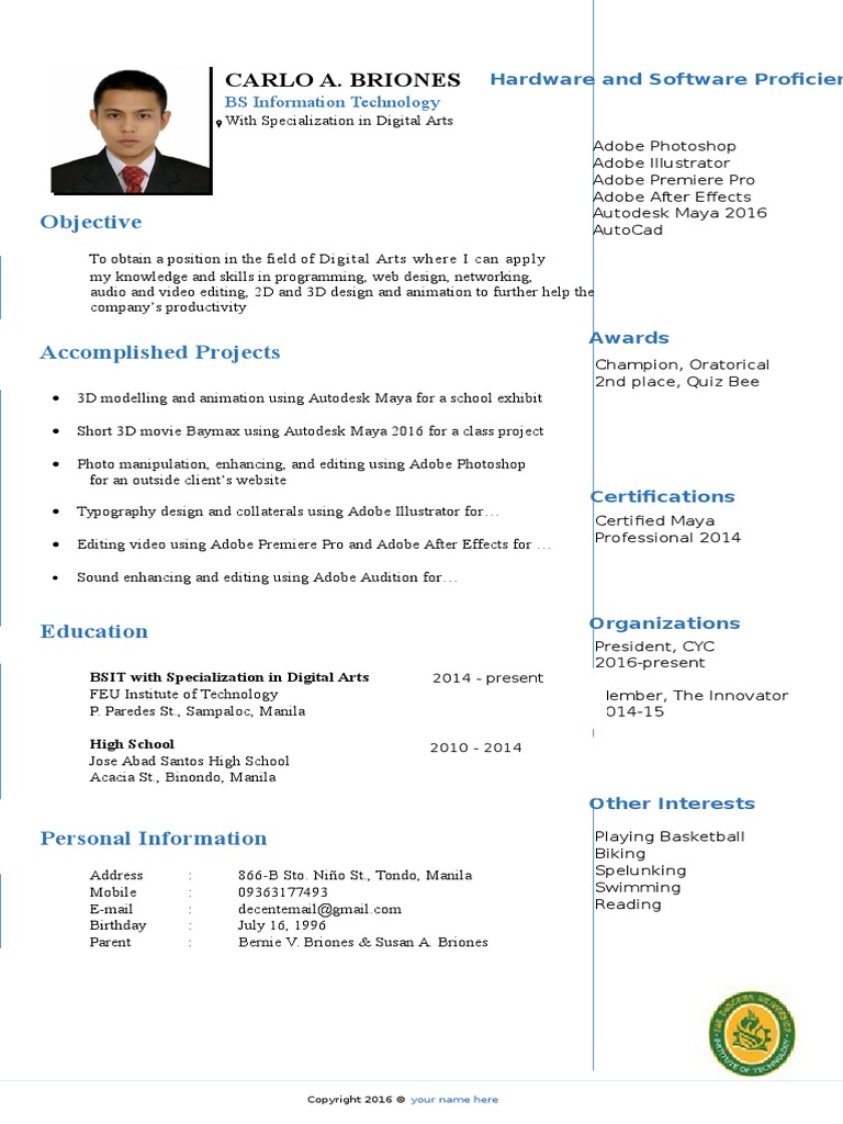 Official Student Resume Template | PDF