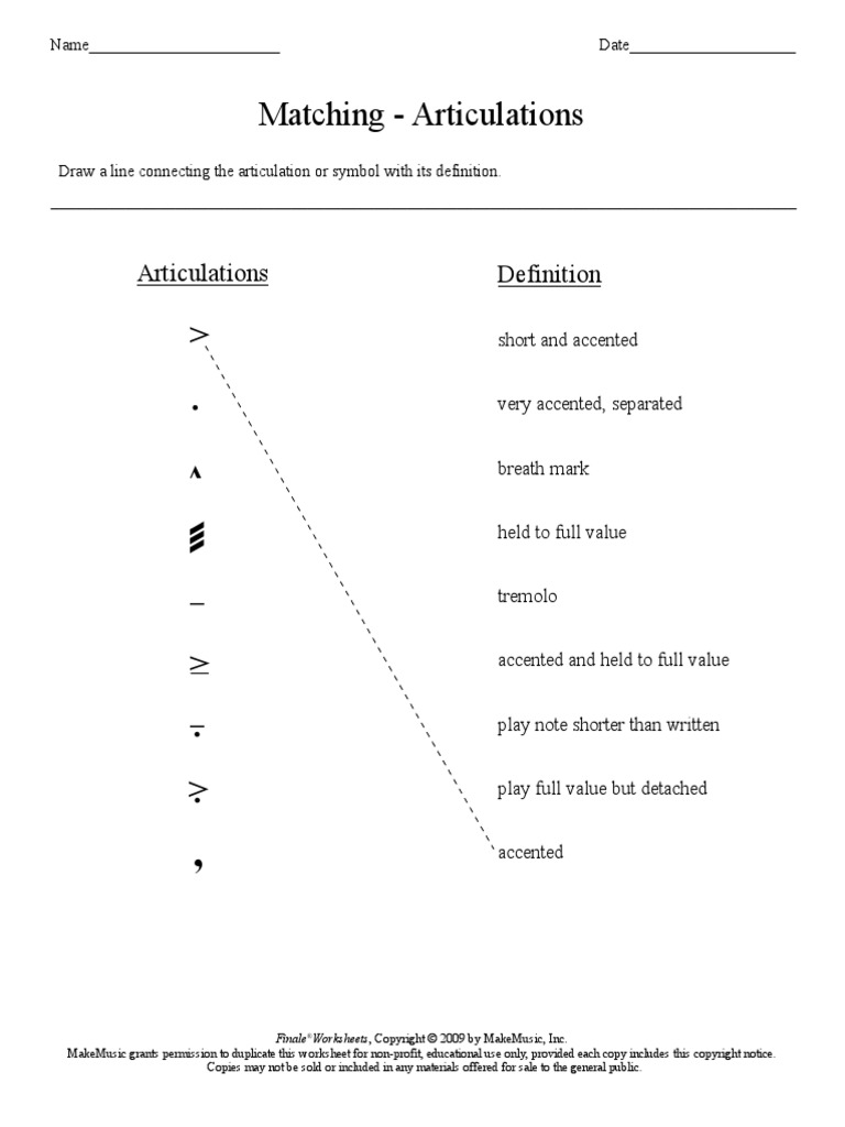 MEA Piano Studio - Level 12 Music Theory Worksheet - 5000 Matching ...