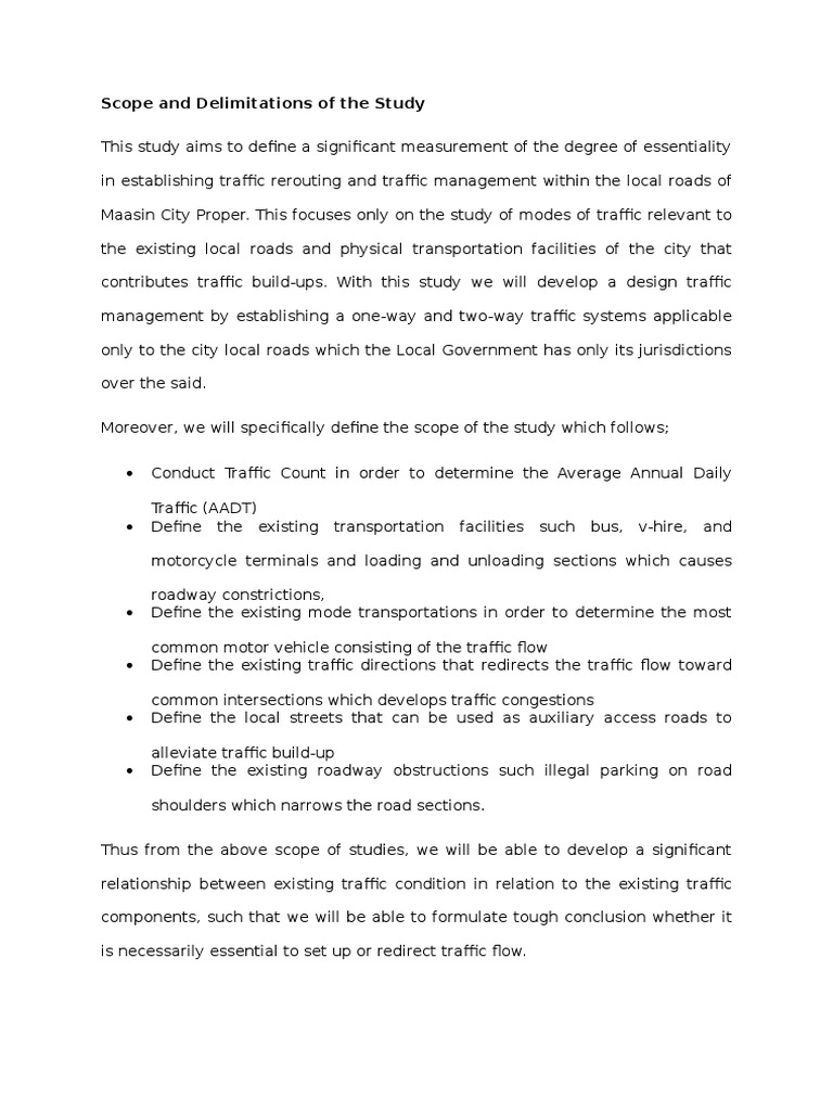 Scope and Delimitations of The Study | PDF