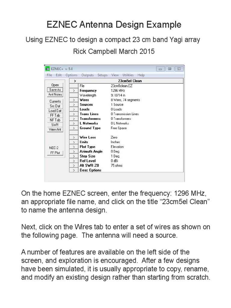 Ez Nec Example | PDF | Antenna (Radio) | Radio
