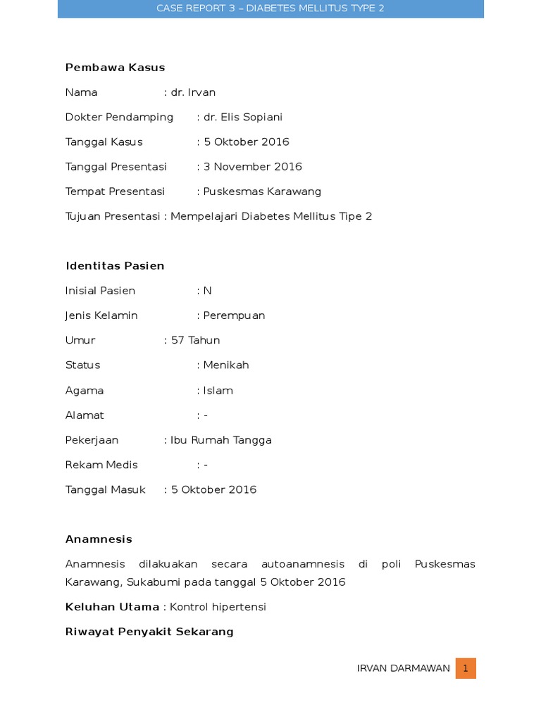 Case Report 3 - Diabetes Mellitus Tipe 2 | PDF
