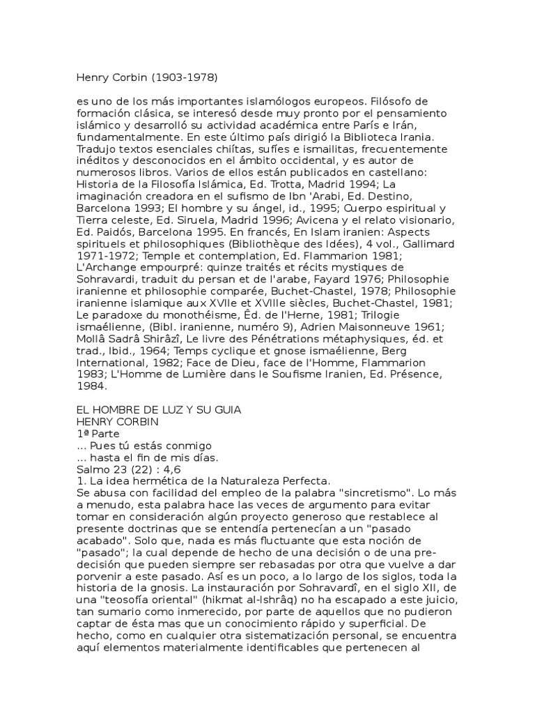 Henry Corbin | PDF | Hermetismo | Misticismo