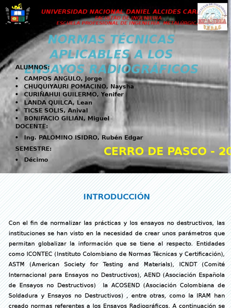 Normas Tecnicas Aplicadas A Los Ensayos Radiograficos | PDF | Rayo X ...