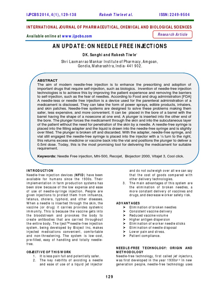 Update Needle Free Injections PDF | PDF