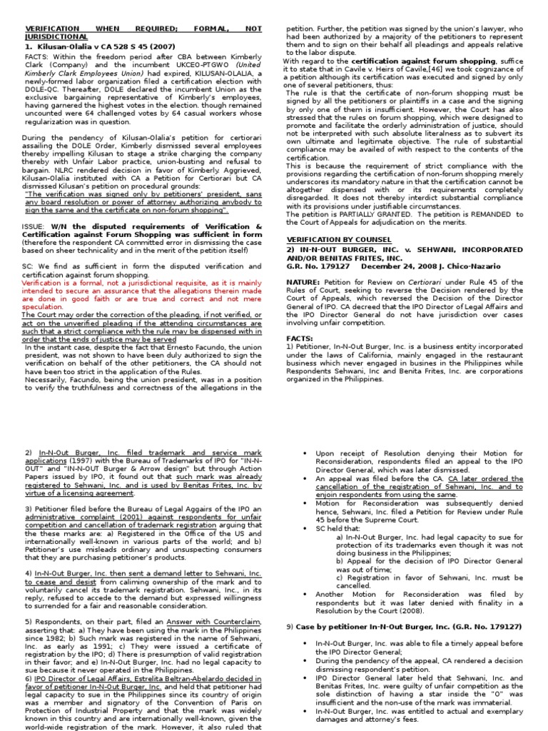 Compiled Case Digests Pleadings | PDF | Lawsuit | Pleading