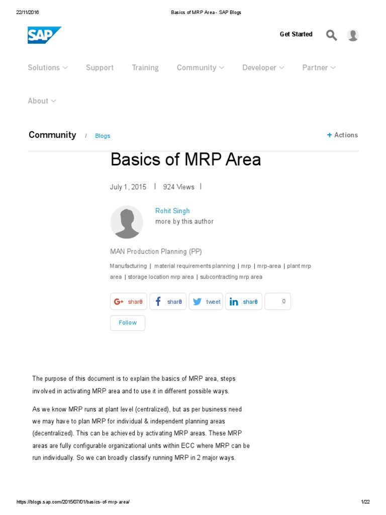 Basics of MRP Area | PDF | Information Management | Computer File