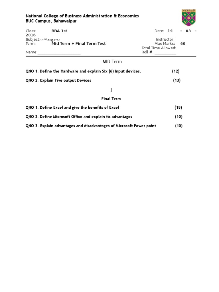 Paper Header Template | PDF
