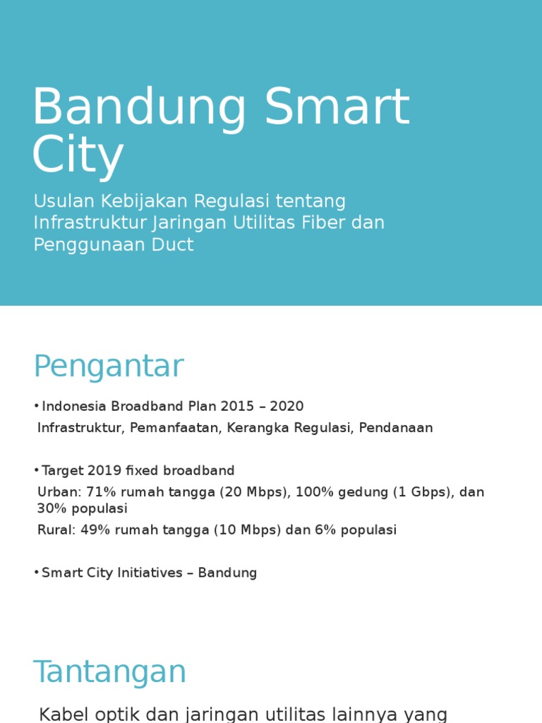 2014 Okt Bandung Smart City - Regulasi Fiber Optik Dan Ducting | PDF