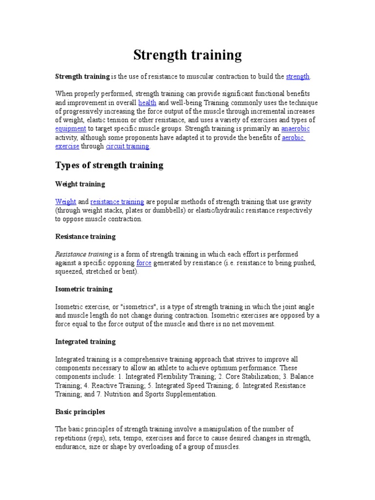 Strength Training | PDF | Strength Training | Weight Training