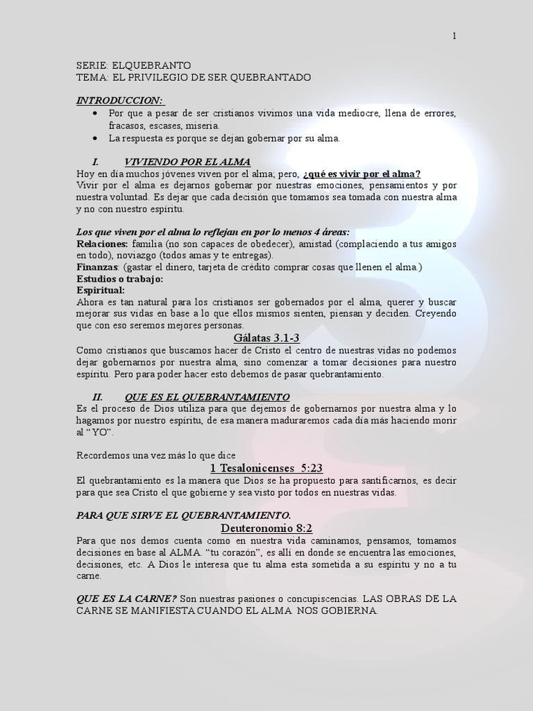 El Quebrantamiento 1. | PDF | Alma | Cristo (título)