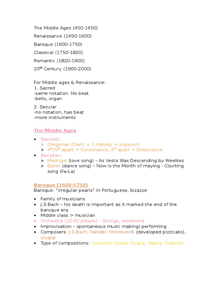 A Comprehensive Overview of Western Art Music Styles and Periods from ...