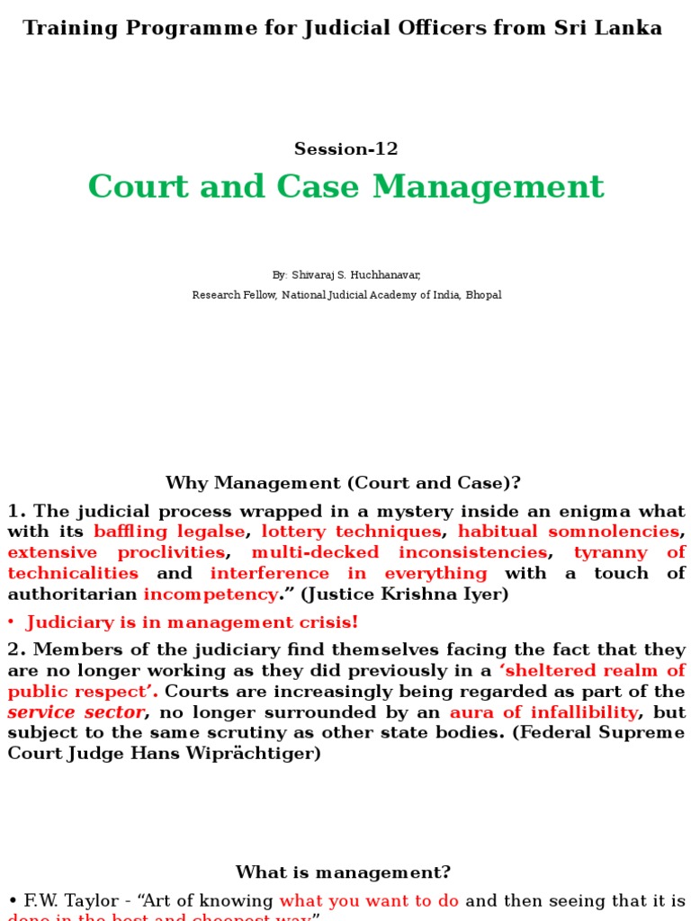 Case and Court Management | PDF | Judiciaries | Lawsuit