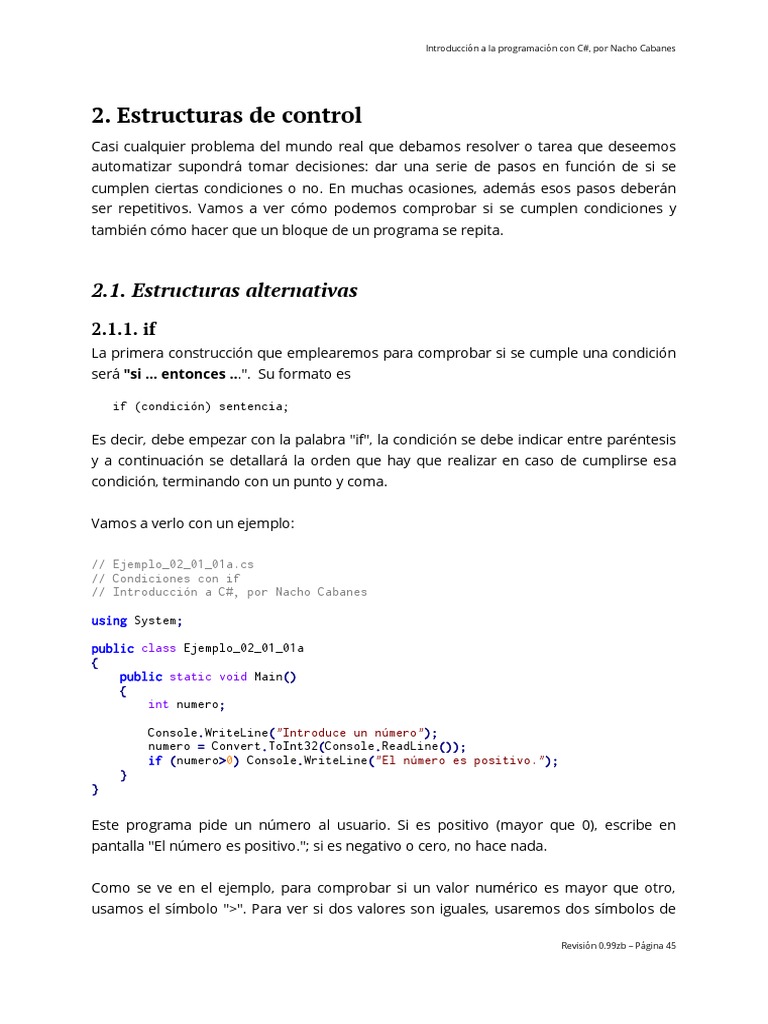 Introducción a las estructuras de control en C#: if, else, operadores lógicos y de comparación ...