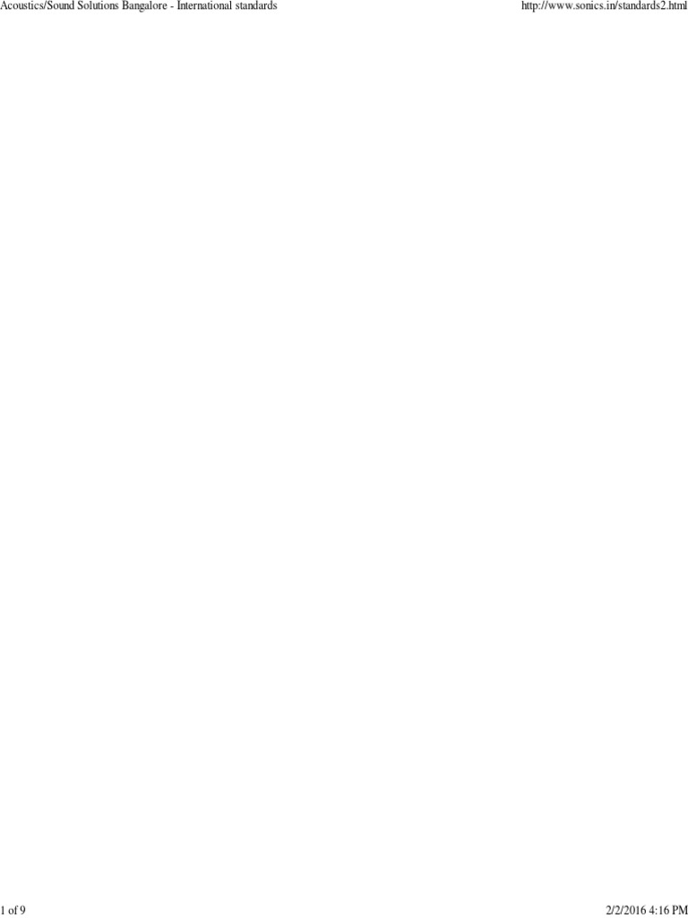 Acoustics Standards | PDF | Noise | Sound