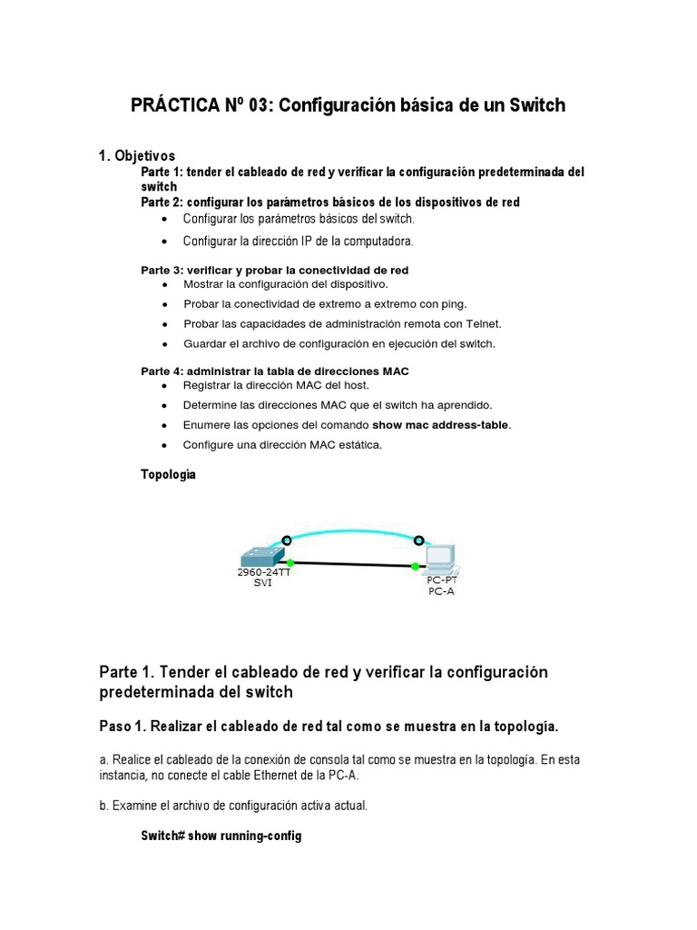 03 Practica - Configuración básica de un Switch | Conmutador de red | Dirección IP