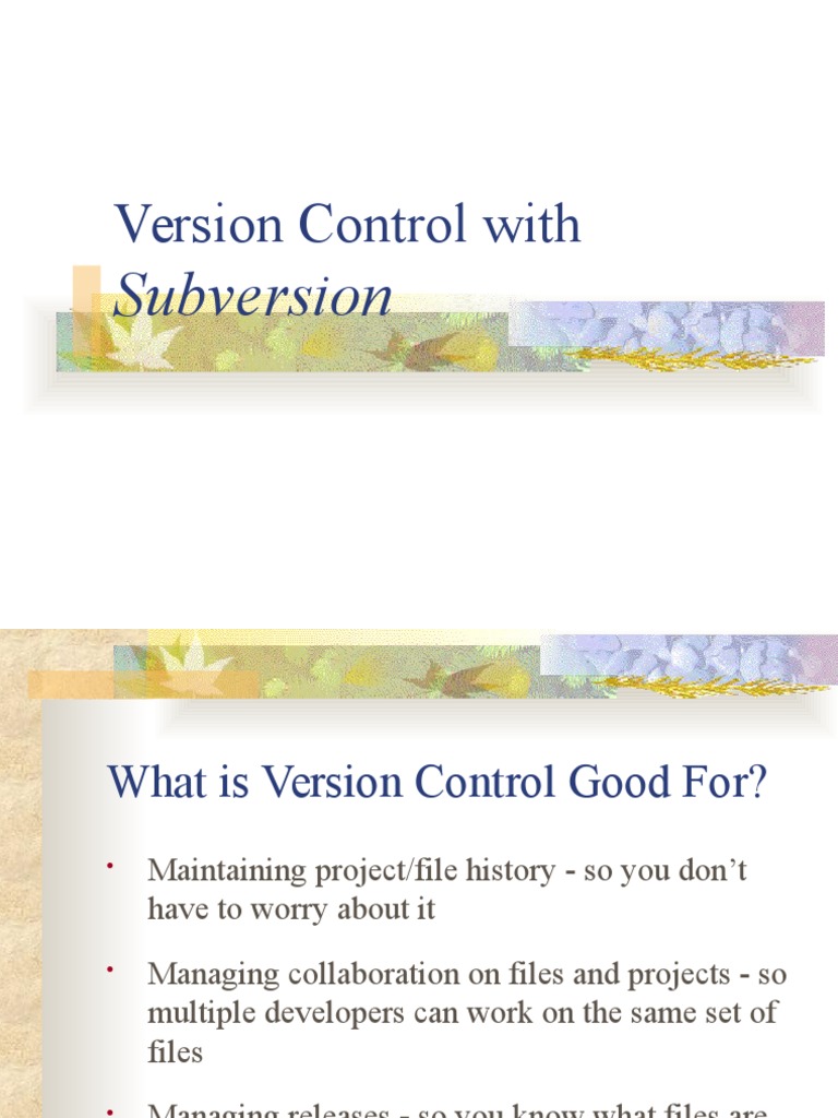 SVN PPT | PDF | Version Control | Operating System Technology