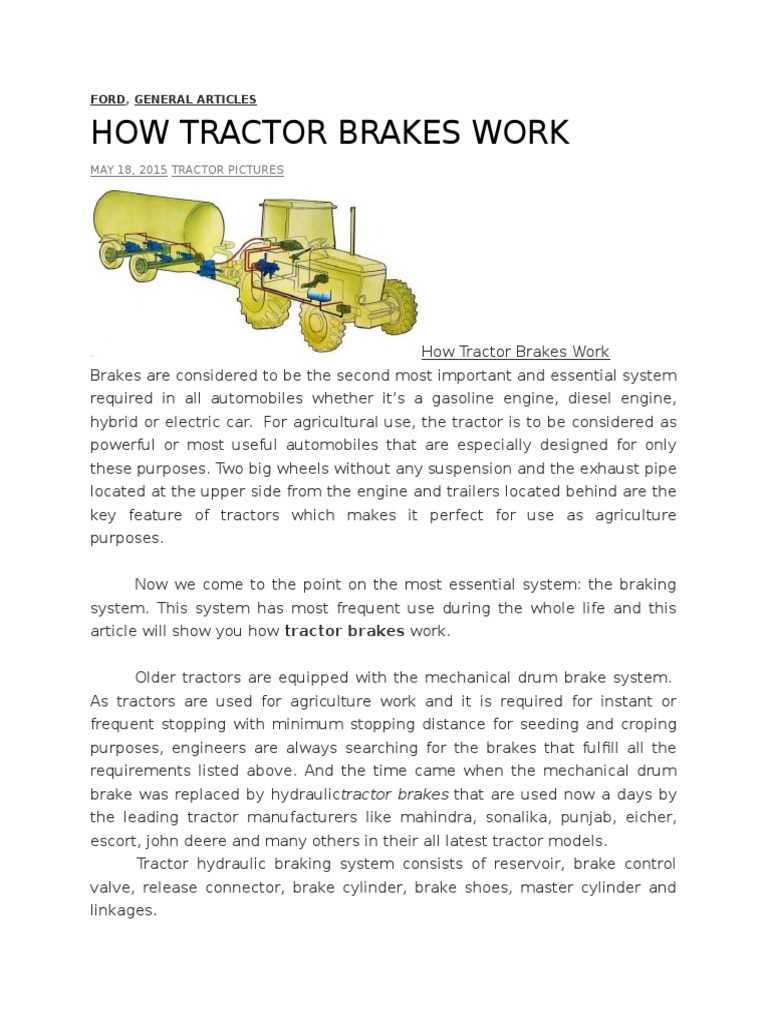 How Tractor Brakes Work | PDF | Brake | Vehicle Parts