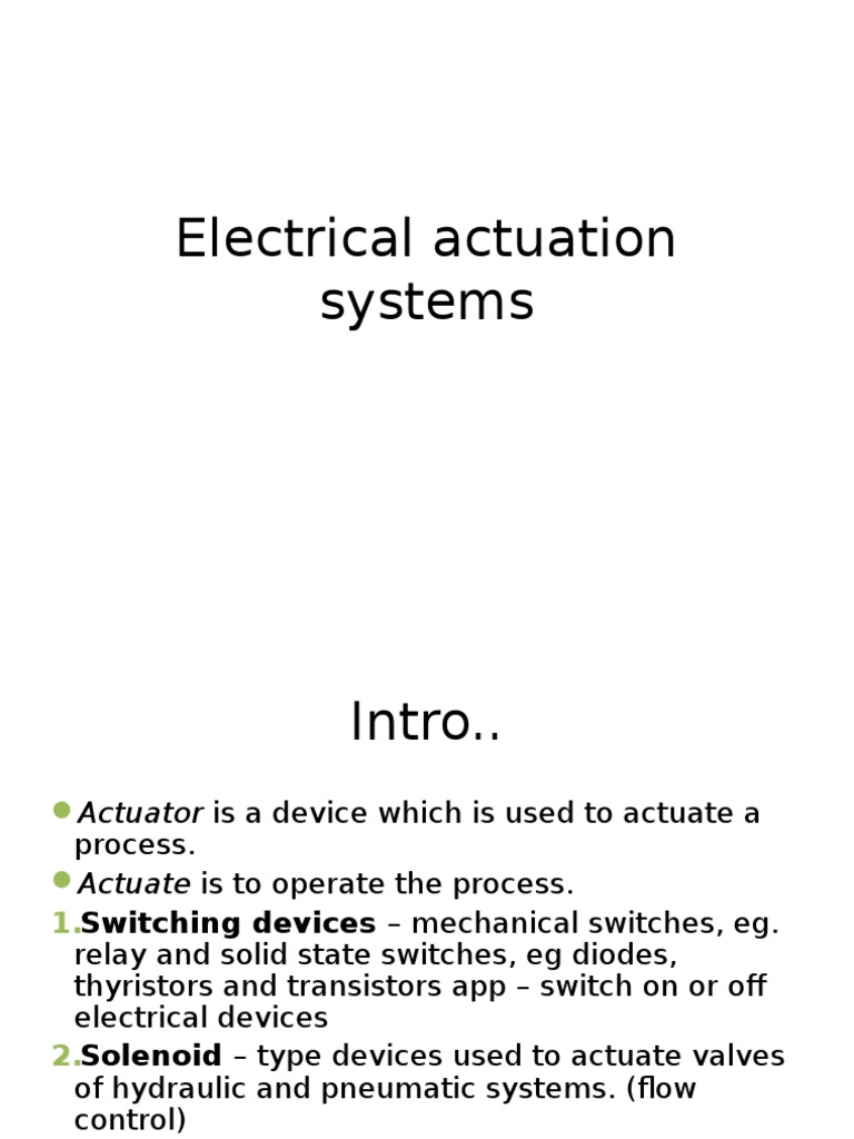 Electrical Actuation Systems | PDF | Electric Motor | Field Effect ...
