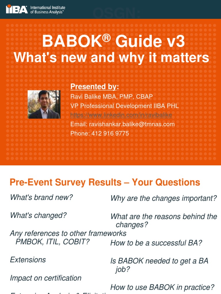 Babok Guide Presentation RB | PDF | Business Analysis | Competence ...