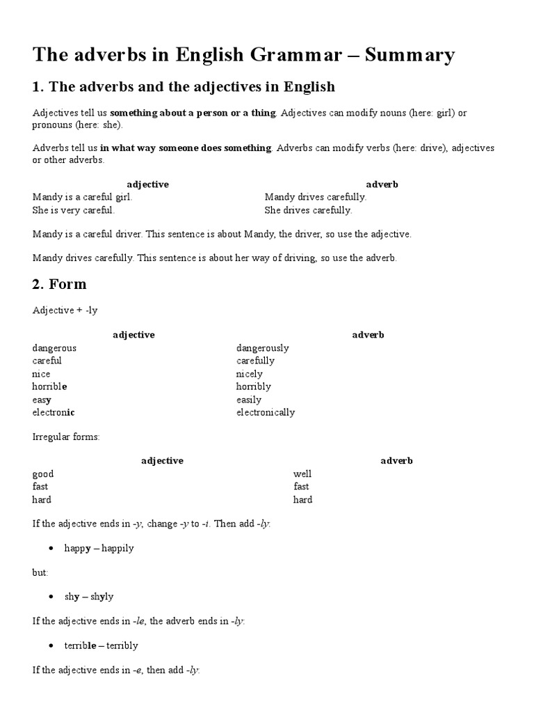 Understanding English Adverbs | PDF | Adverb | English Grammar