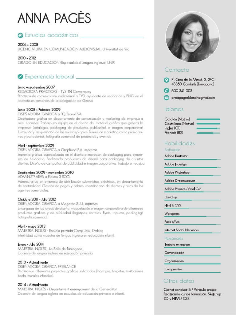 CV Anna Pages | PDF | Adobe Systems | Diseño gráfico