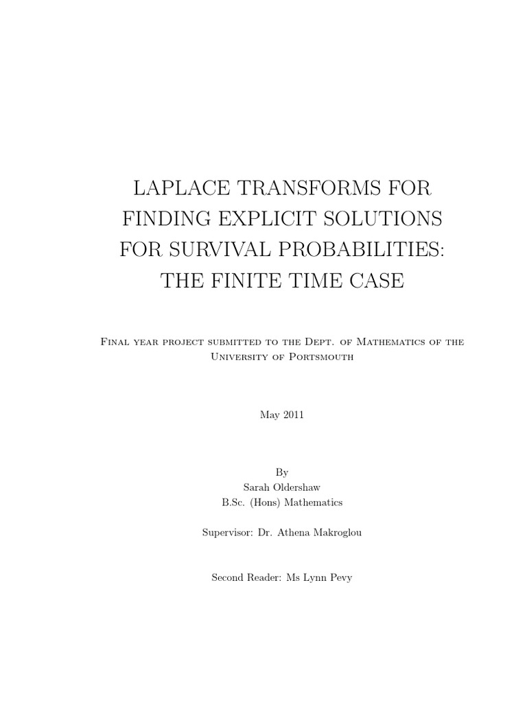 B.sc. (Hons) Mathmetics Laplace Trnsforms | PDF | Stochastic Process ...