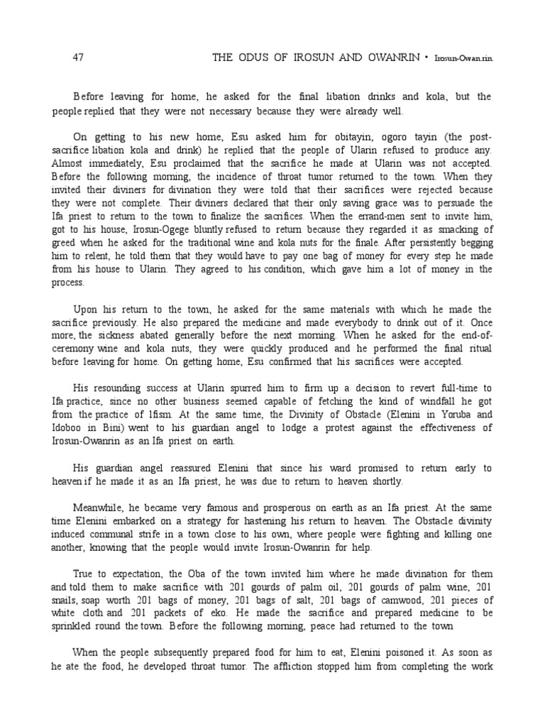 Irosun-Owanrin: Ifa Priest's Journey | PDF | Religion And Belief