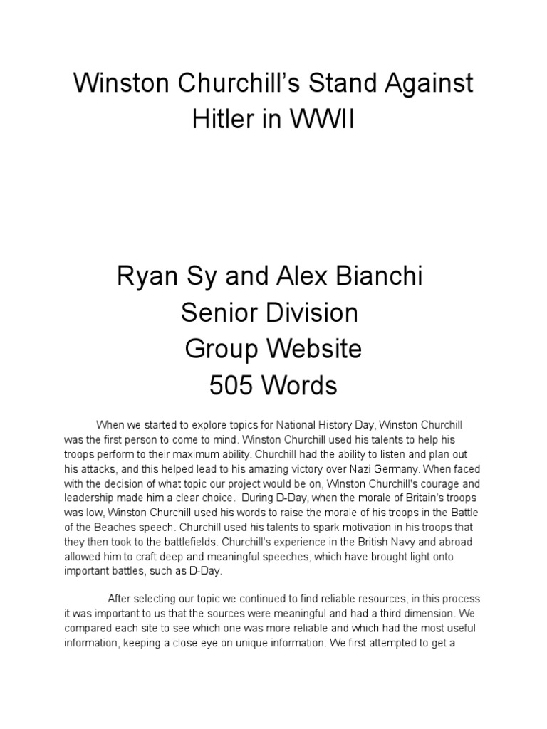 Winston Churchill's Stand Against Hitler in WWII | PDF | Winston ...