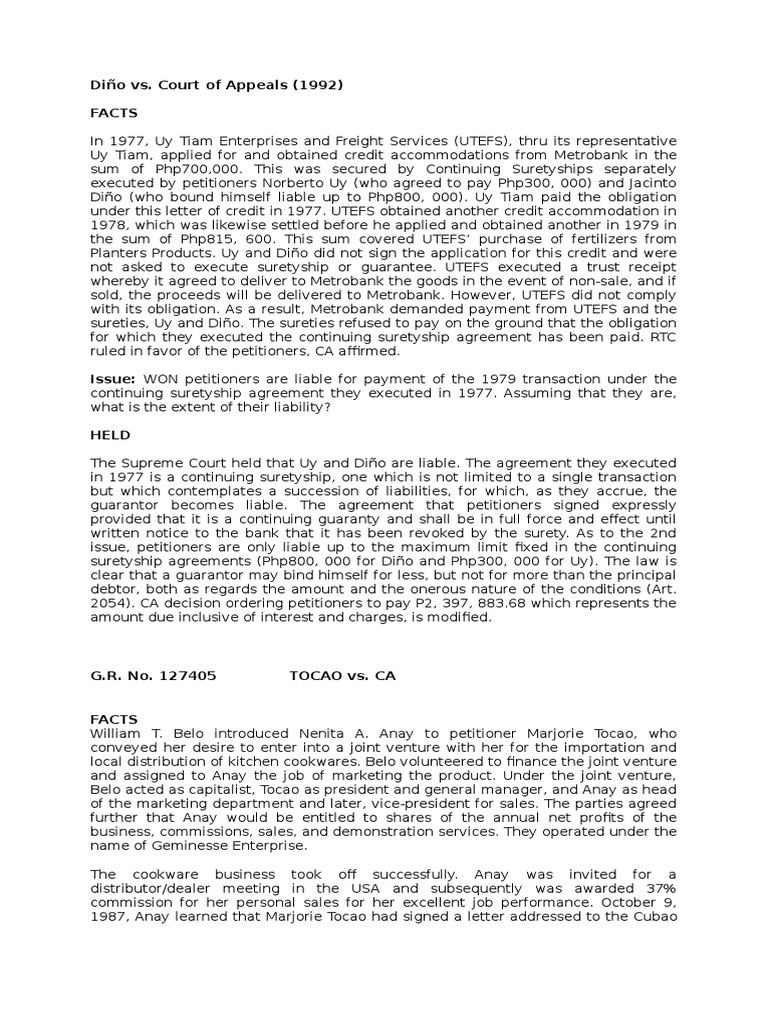 Cred Trans - Guaranty | PDF | Guarantee | Surety