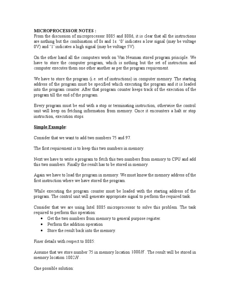 Programming Of Microprocessor Pdf Assembly Language Instruction Set