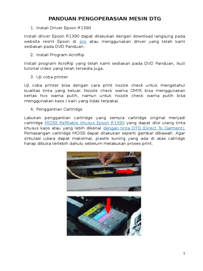 Manual Book DTG A3+ | PDF