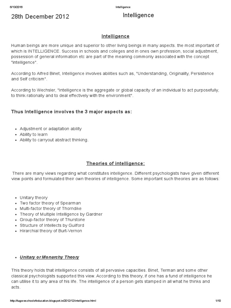 28th December 2012 Intelligence | PDF | Intelligence Quotient | Test ...
