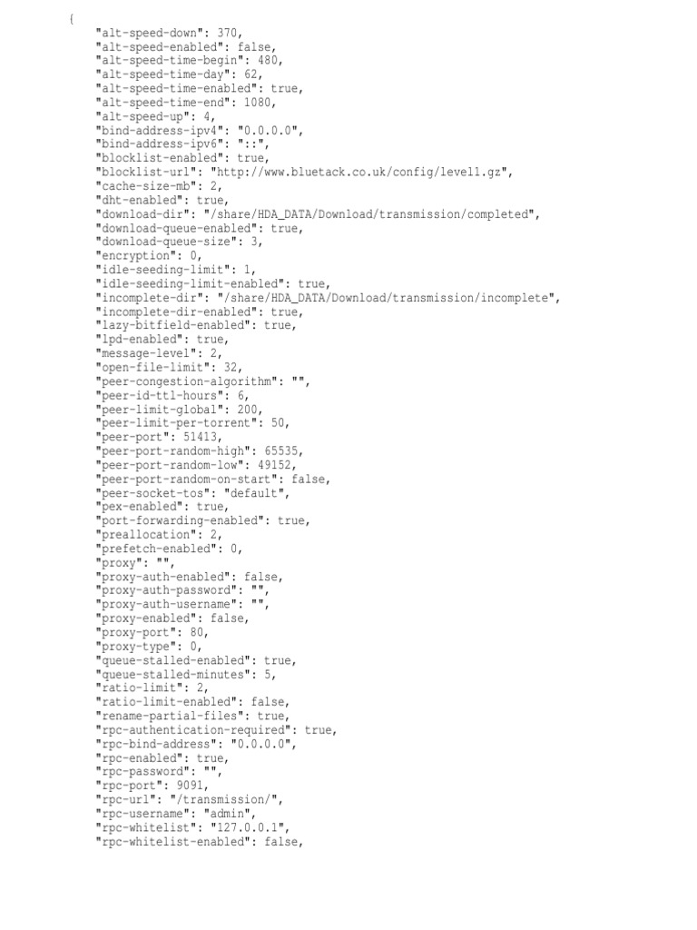 Setting Json Transmission | PDF