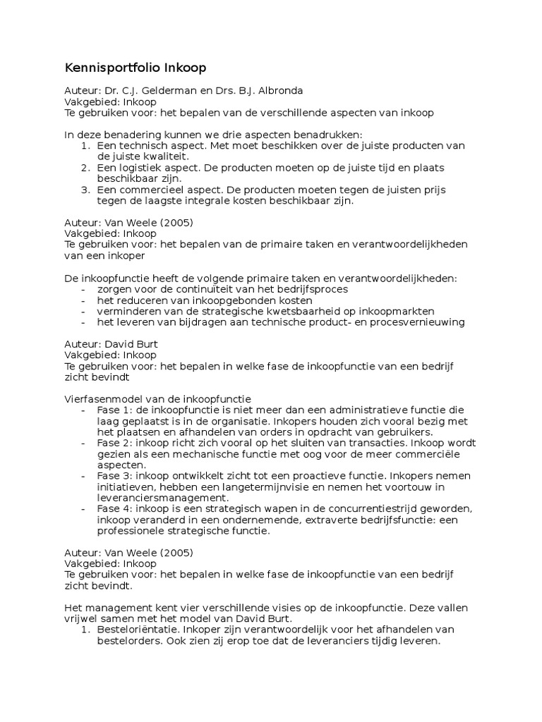 Kennisportfolio Inkoop | PDF