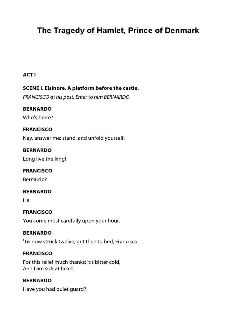 Hamlet | PDF | Hamlet | Plays Based On European Myths And Legends