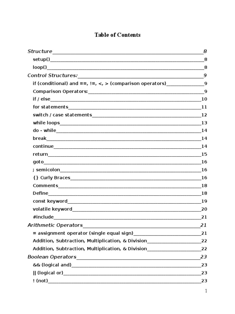 Arduino - Reference | PDF | Control Flow | Integer (Computer Science)