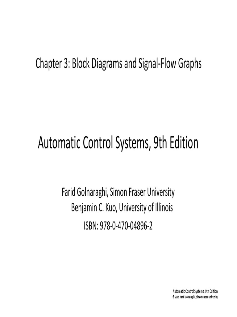 Automatic Control Systems, 9th Edition: Chapter 3: Block Diagrams and Signal Flow Graphs | PDF ...