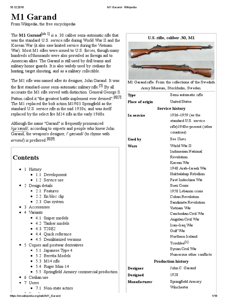 M1 Garand - Wikipedia | Rifle | Projectiles