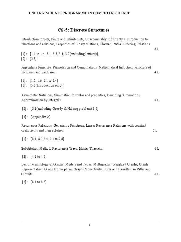 Discrete Structures Guidelines | PDF
