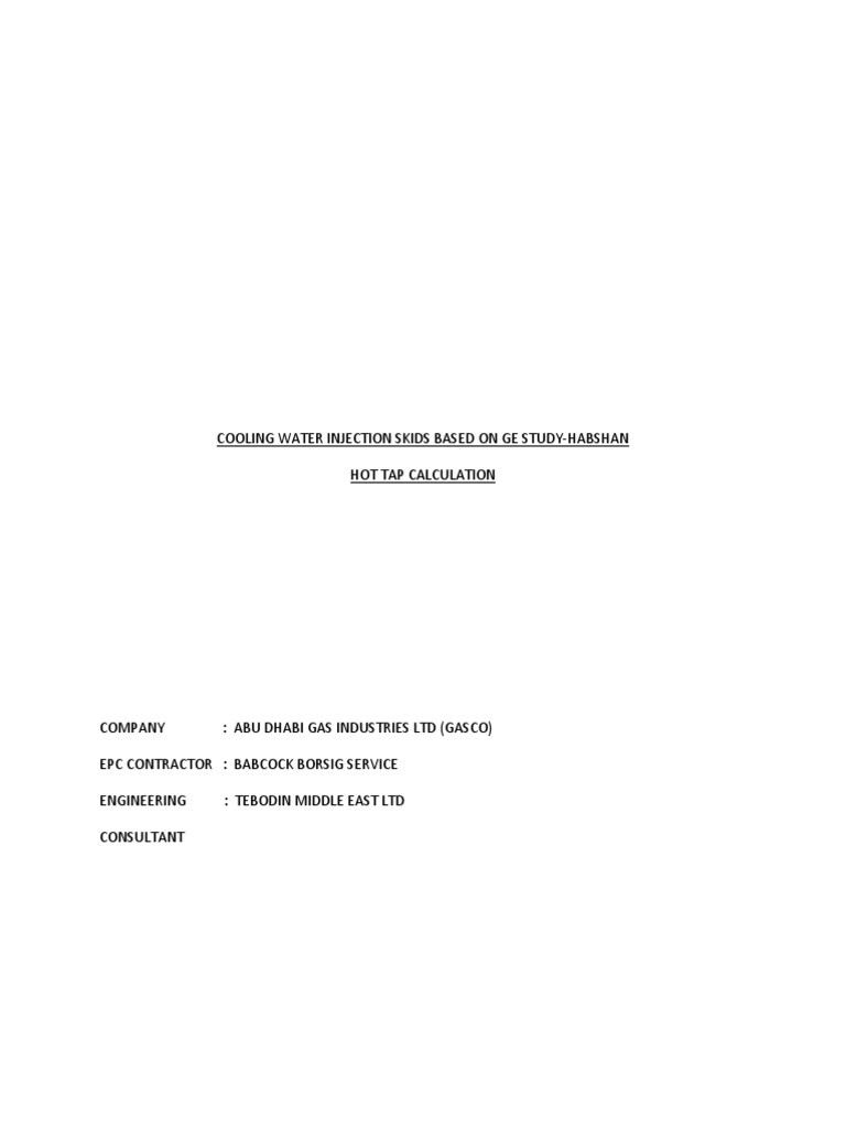 Hot Tap Calculation | Download Free PDF | Pipe (Fluid Conveyance) | Welding