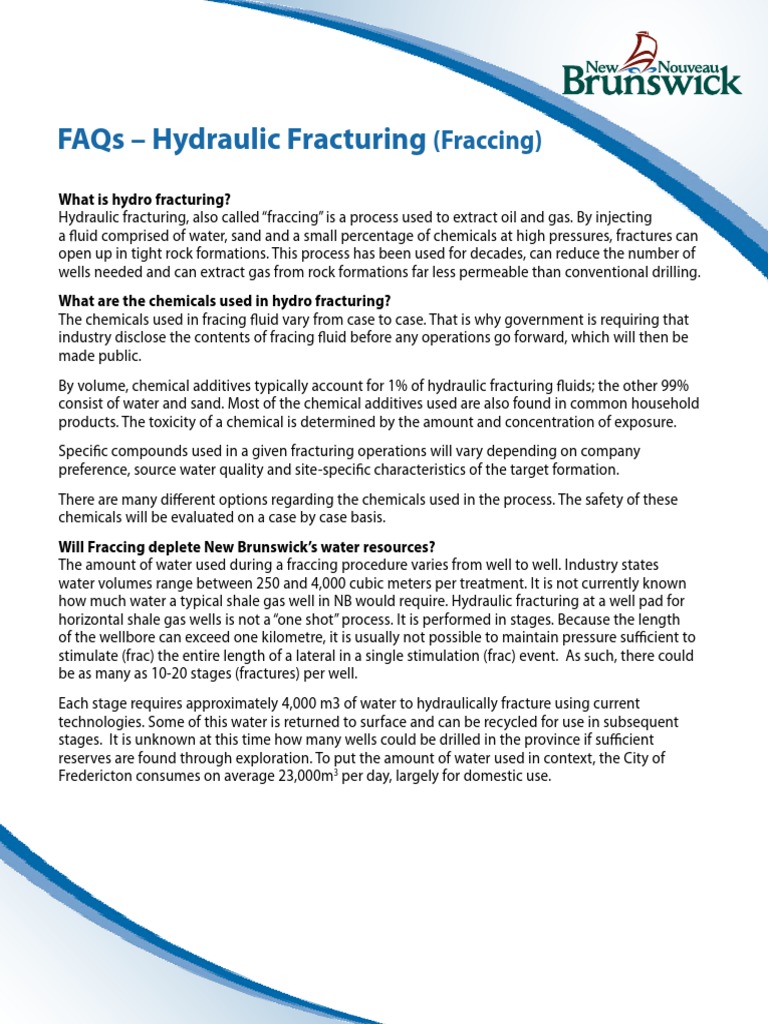 Faqs - Hydraulic Fracturing: (Fraccing) | PDF | Hydraulic Fracturing ...
