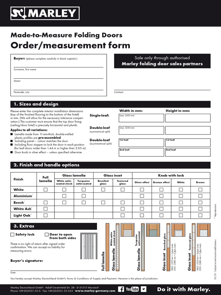 Order/measurement Form: Made-to-Measure Folding Doors | PDF