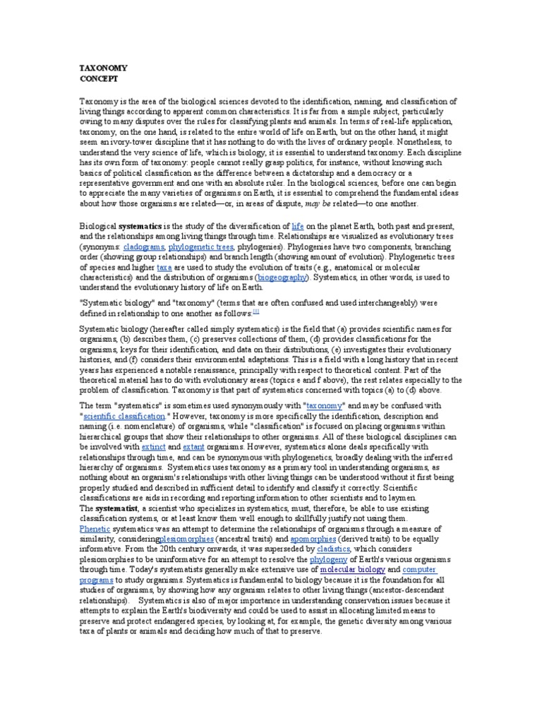 Life Cladograms Phylogenetic Trees Taxa Biogeography: Taxonomy Concept ...
