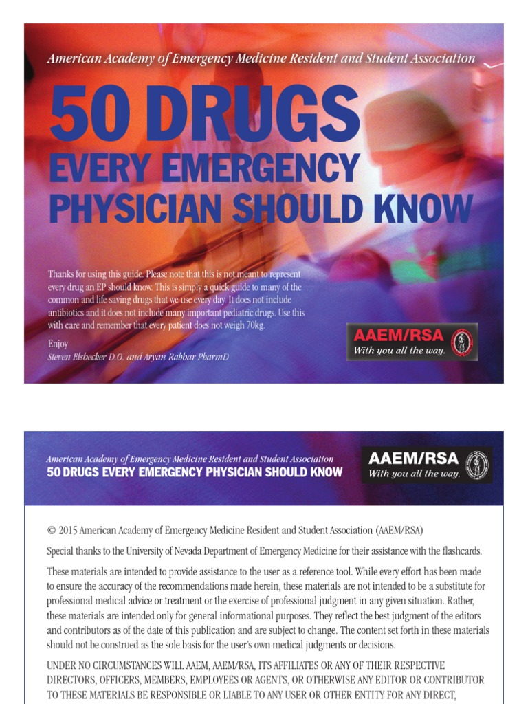 50 Drugs: Every Emergency Physician Should Know | PDF | Pharmacology ...