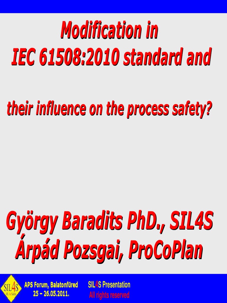 Modification in IEC 61508:2010 Standard and | PDF | Prevention | Safety
